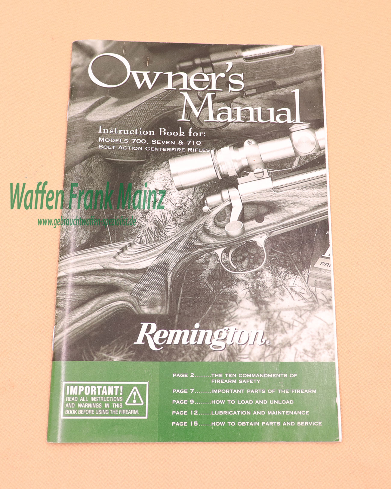 Remington – USA Bedienungsanleitung Remington Mod. 700, Seven & 710 ...